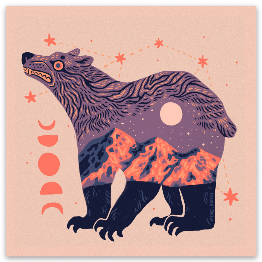 "Mountain Bear" Sticker By Holls Walck – Moab Made