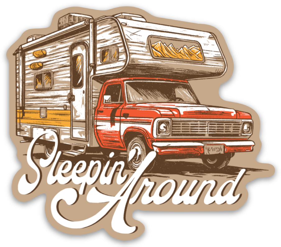 "Sleeping Around" Sticker By Issa Designs – Moab Made