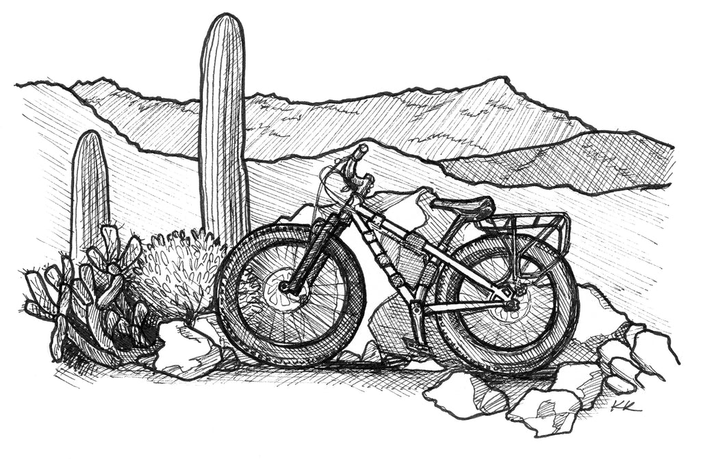 "Fat Tire Bike" Postcard by Kelsey Koprowski – Moab Made