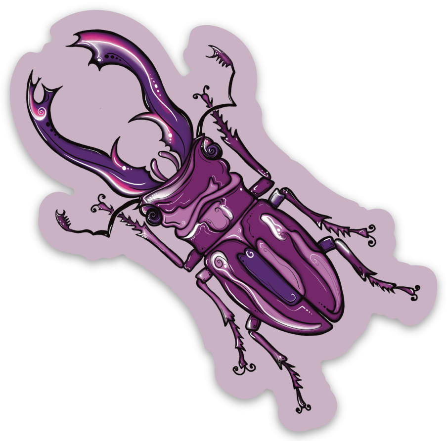 "Purple Stag Beetle" Sticker By Tamar Phillips – Moab Made